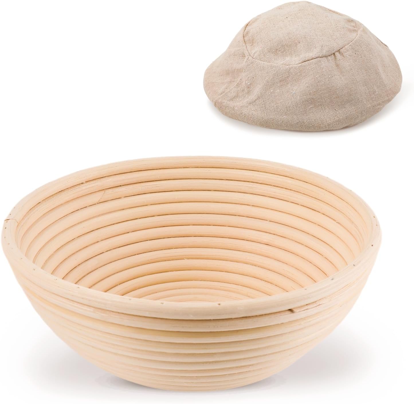 Amazon.com: Bulka Large Round 9" 1kg Groove Banneton Bread Proofing ...