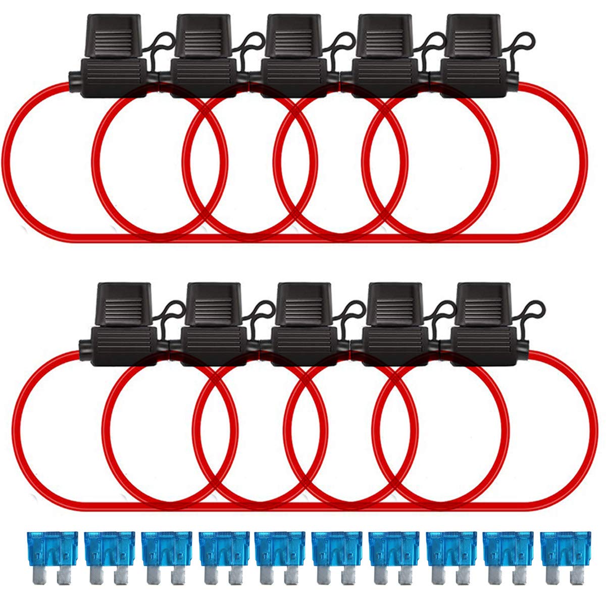 Amazon.com: MuHize Inline Fuse Holders and Fuses Kit - Upgraded 16 ...