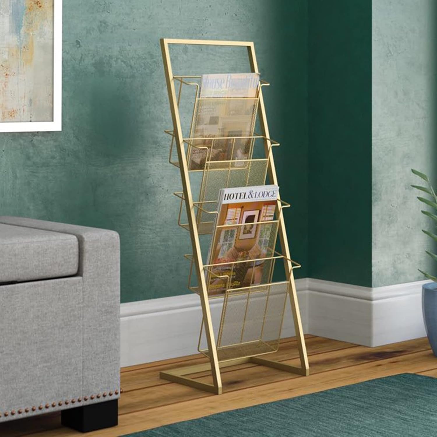 Amazon.com: ROYUMI 4/5 Levels Metal Magazine Rack with Wide Base ...