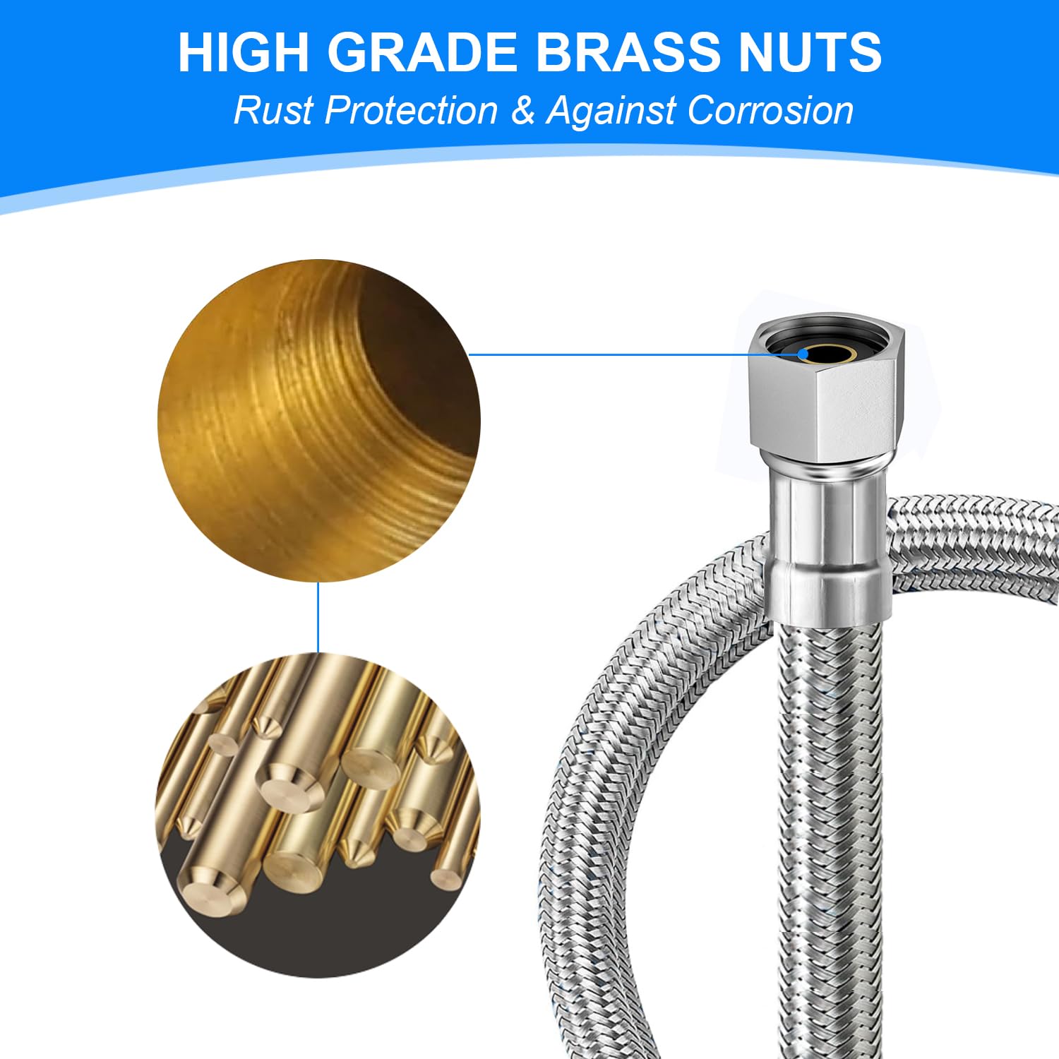 Snapklik.com : Universal Flexible Toilet Connector, 12-Inch X 3/8" Comp ...
