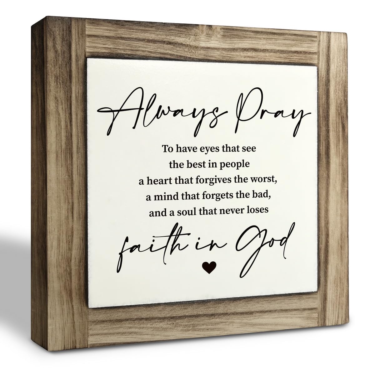 Amazon.com: Christian Sign, Box Wood Plaques Desk Décor, Always Pray ...