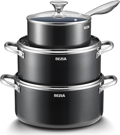 Amazon.com: Induction Cookware Set 6-Piece, Stackable Kitchen Cooking ...