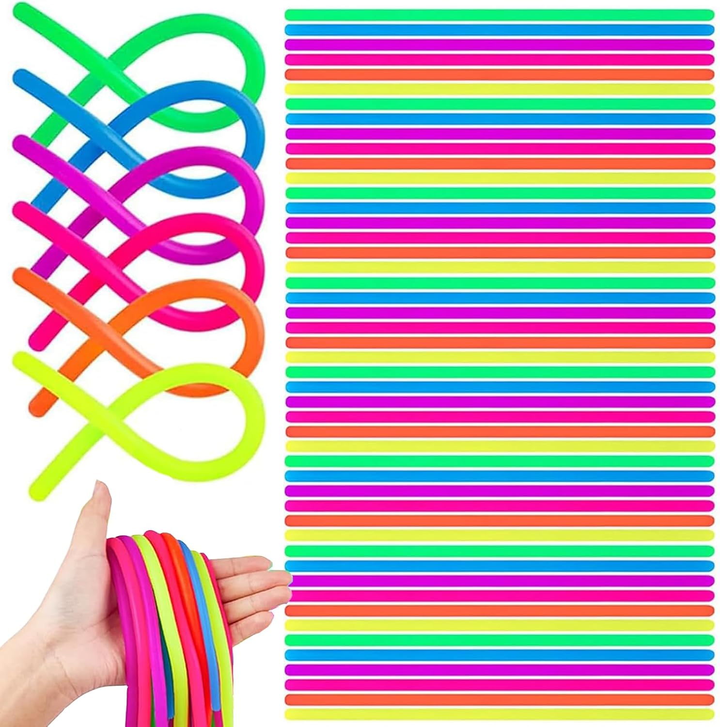 60Pcs Monkey Noodles, Stretchy Fidget Toy, Monkey Noodles Fidget Toy ...