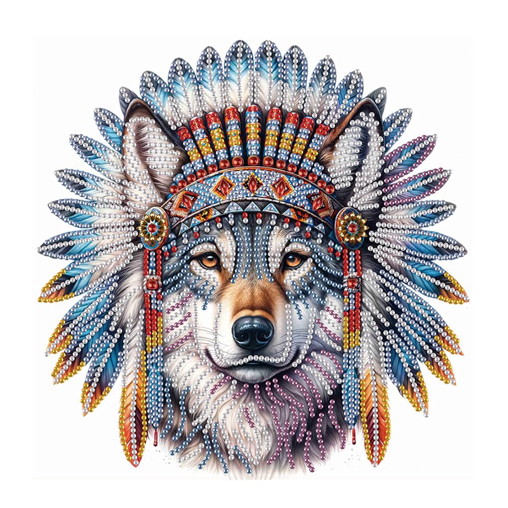 Dibujo De Lobo Indio Espíritu Lobo Indio Etsy México