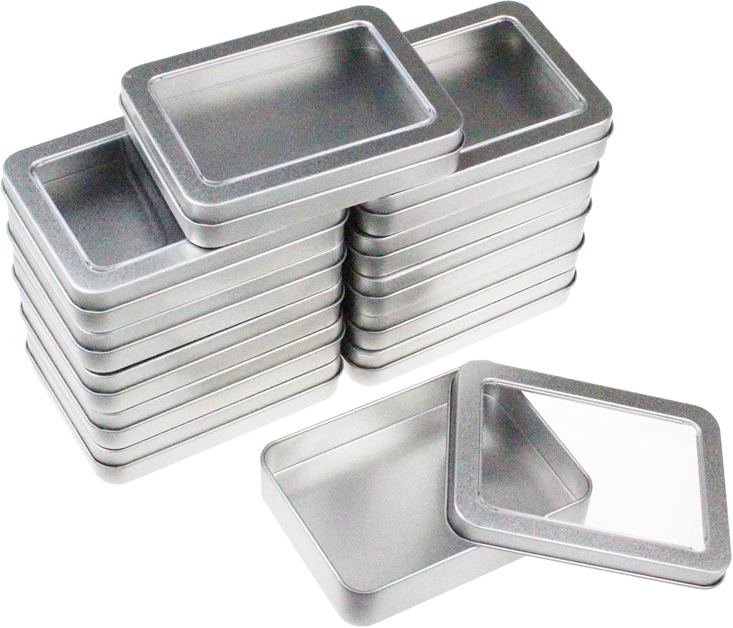 Amazon.com: Goodma 12 Pieces Rectangular Empty Metal Tins Home Storage ...