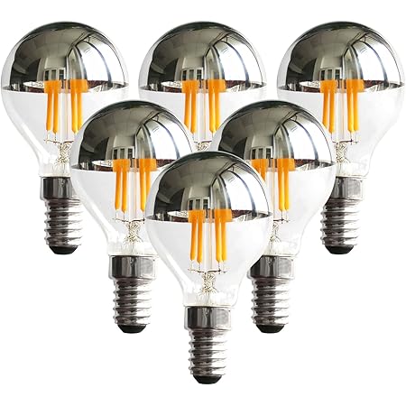 Lxcom Lighting Half Chrome Light Bulb 6W Dimmable E12 G45 G14 Edison ...
