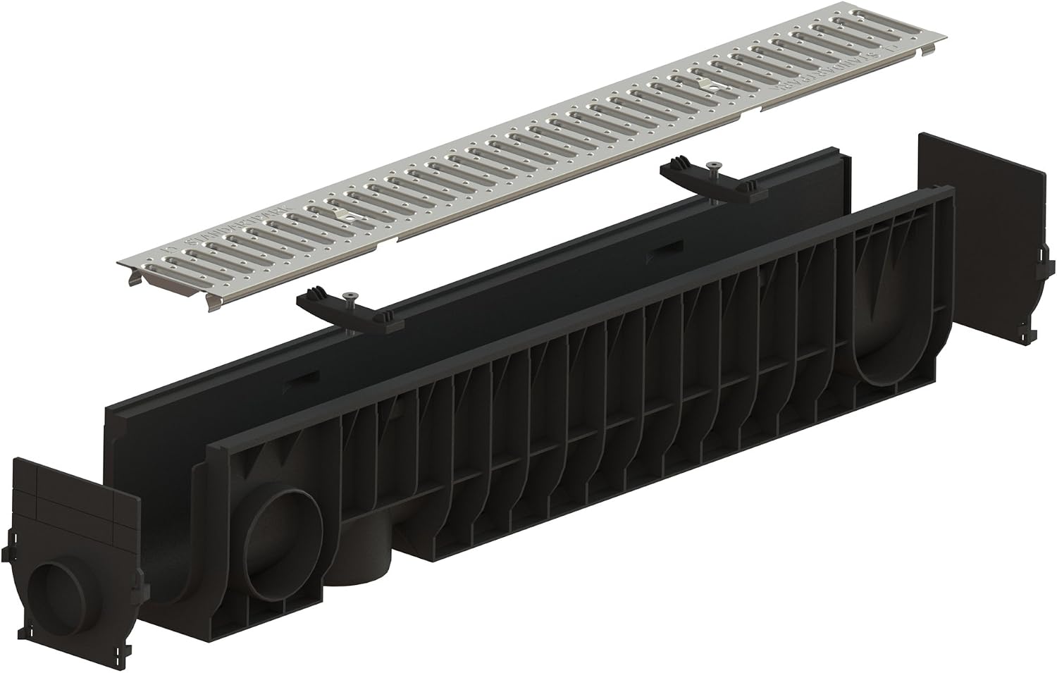 Amazon.com: Vodaland - 4 inch Trench Drain Steel Grate Package 8" Depth ...