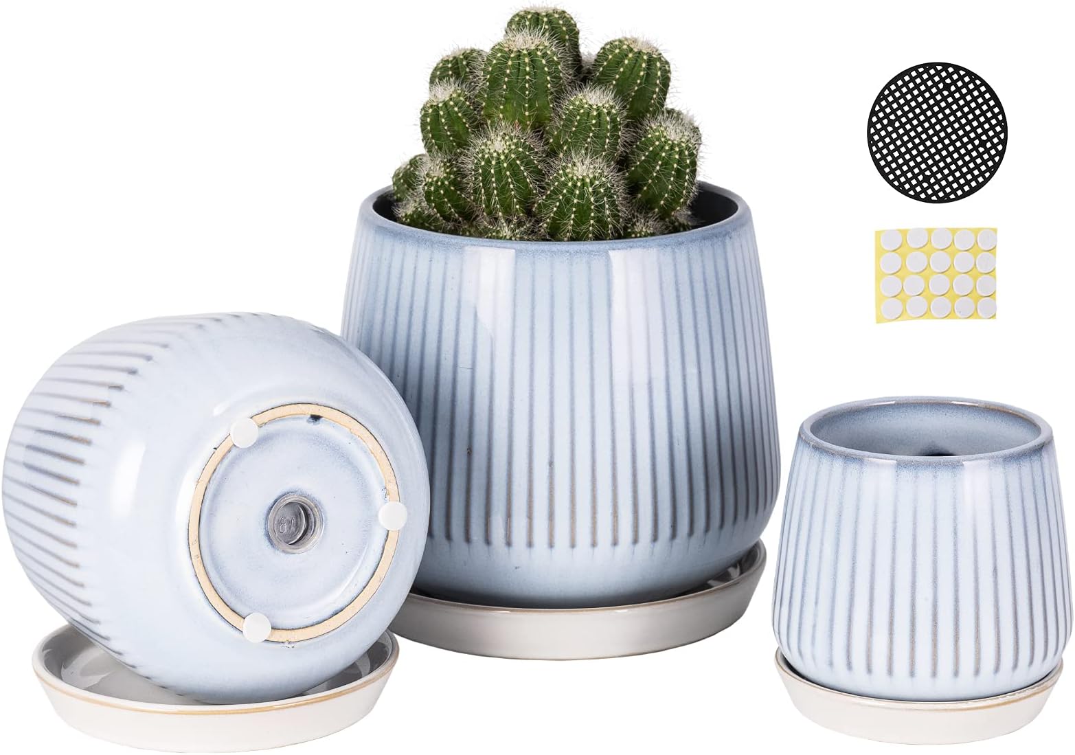 Amazon.com : Gepege Succulent Pots, 4 Inch Small Indoor Ceramic Planter ...