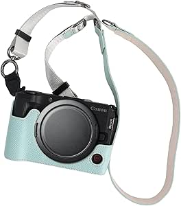 Amazon.com : VOVMOEYA Camera Case for Canon EOS R50 V,eos r50v Half case,PU Leather Case Set ...