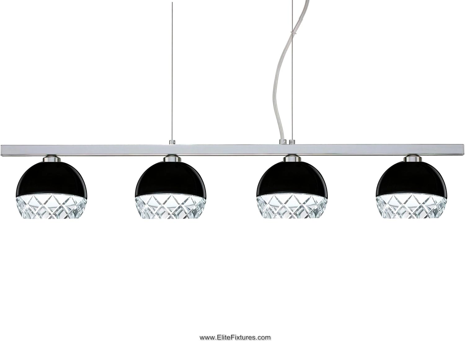 Palla 4 Light Linear Pendant Finish: Polished Nickel, Glass Shade ...