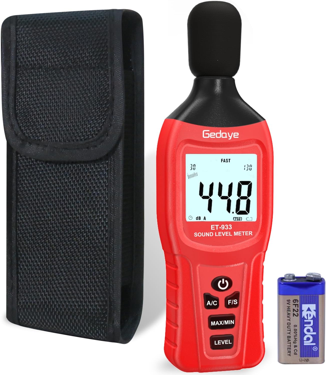 Decibel Meter, Gedaye ET-933 Sound Level Meter, Range 30-130dBA(C), SPL ...