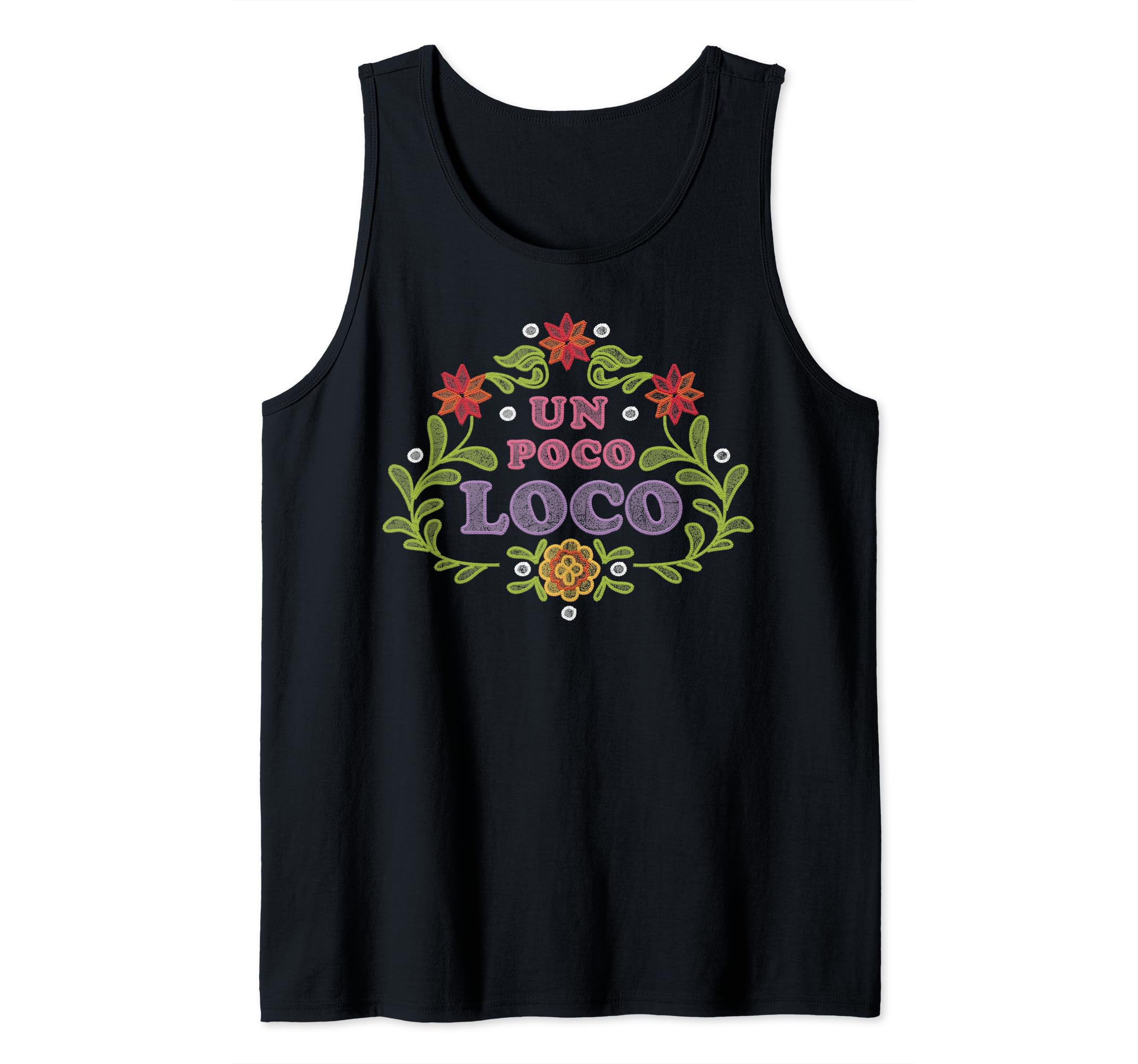 Amazon.com: Disney Pixar Coco Un Poco Loco Embroidery Tank Top ...