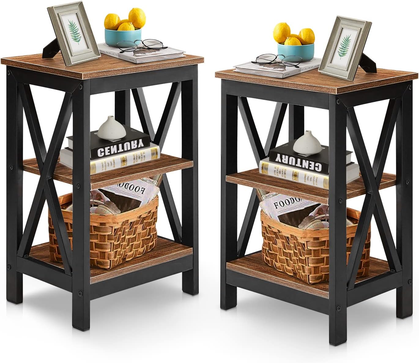 Amazon.com: VECELO Versatile Side/End Table with Storage Shelf ...