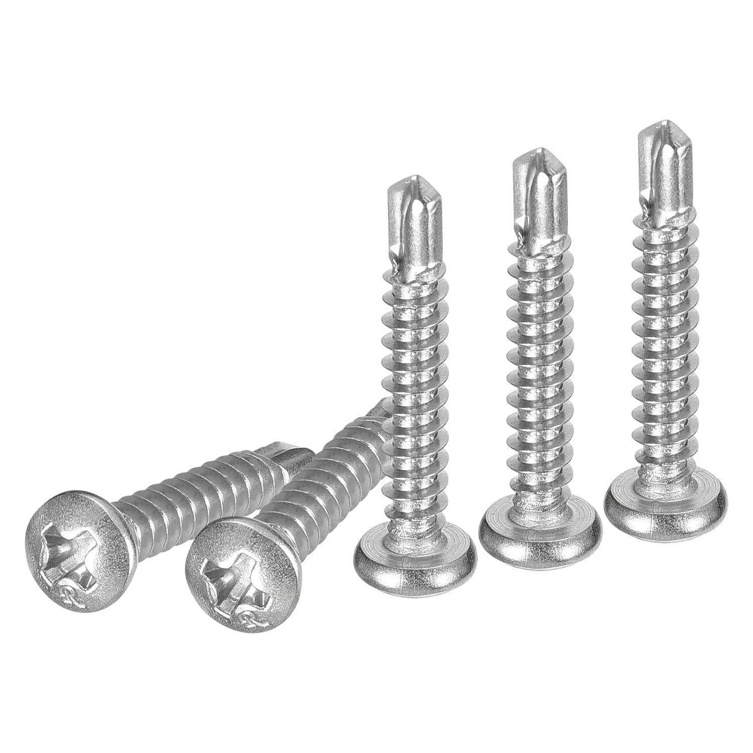 DTGN #6x1" Pan Head Self Drilling Screws - 100Pack - 410 Stainless ...