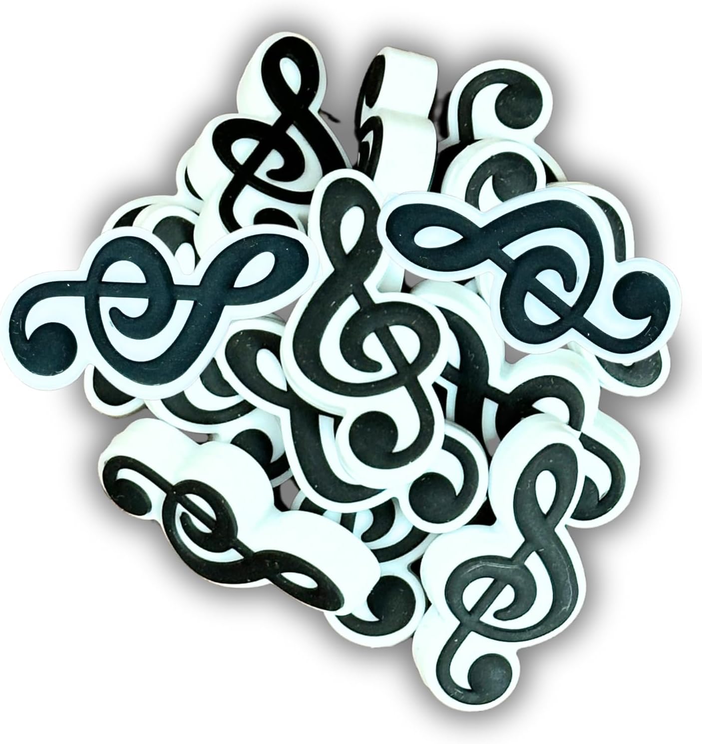 Amazon.com: Lashicorn Music Note Staff Silicone Focal Bead White Circle ...