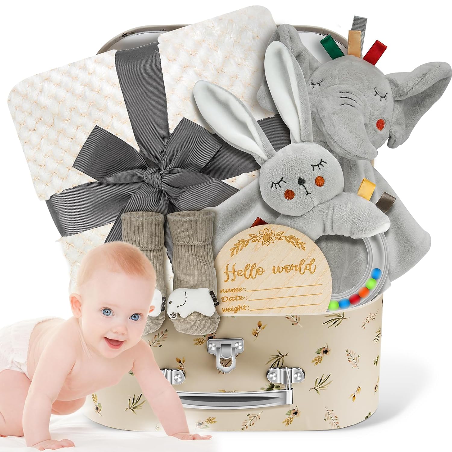 Amazon.com : Baby Gift Basket, Newborn Baby Boy Gift Basket, Multiple ...