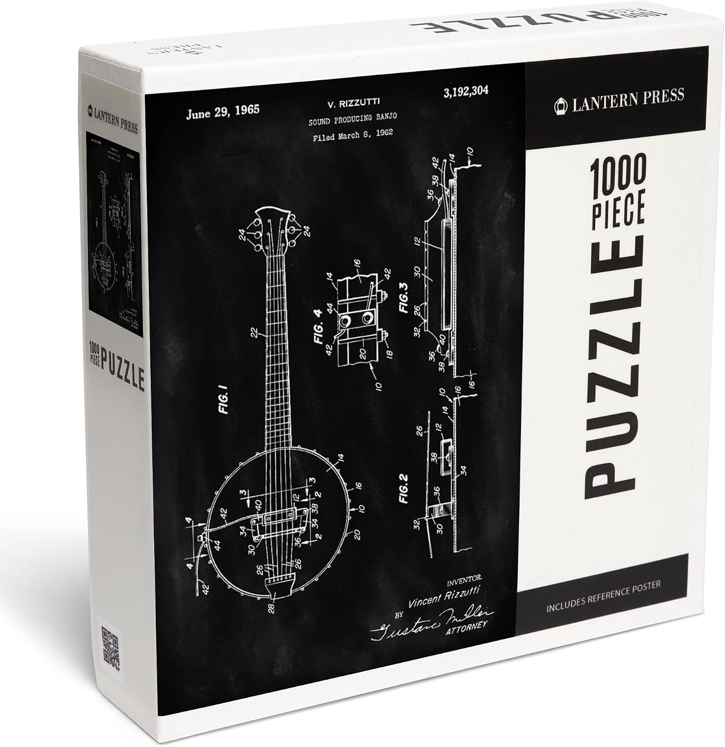 Amazon.com: Blackboard Patent, Banjo (1000 Piece Puzzle, Challenging ...