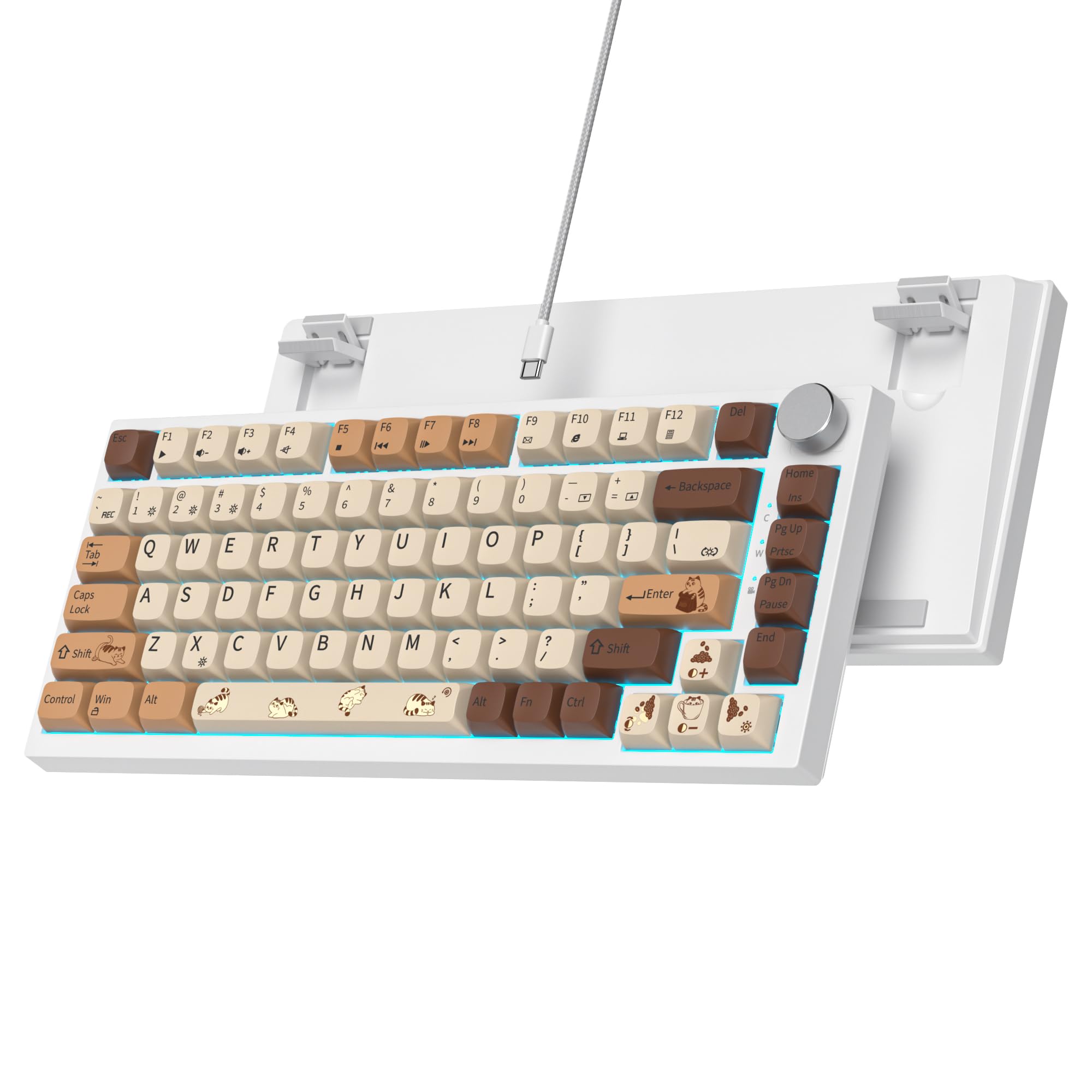 Amazon.com: Ussixchare 75% Mechanical Gaming Keyboard Gasket Mount ...