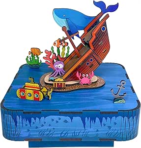 Amazon.com: Tonecheer Undersea Mystery Music Box Music Box with The ...