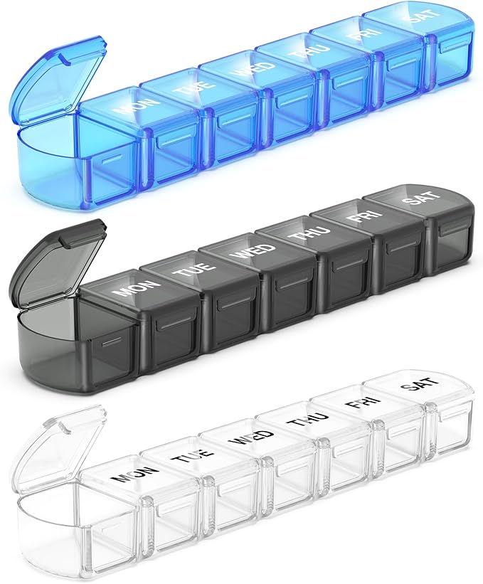 Amazon.com: Extra Large Pill Organizer 3 Pack, XL Pill Box 7 Day ...