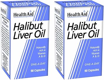 HealthAid Halibut Liver Oil Pack of 2 x 90 Capsules (180 Capsules ...