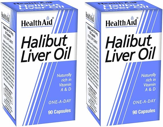 HealthAid Halibut Liver Oil Pack of 2 x 90 Capsules (180 Capsules ...