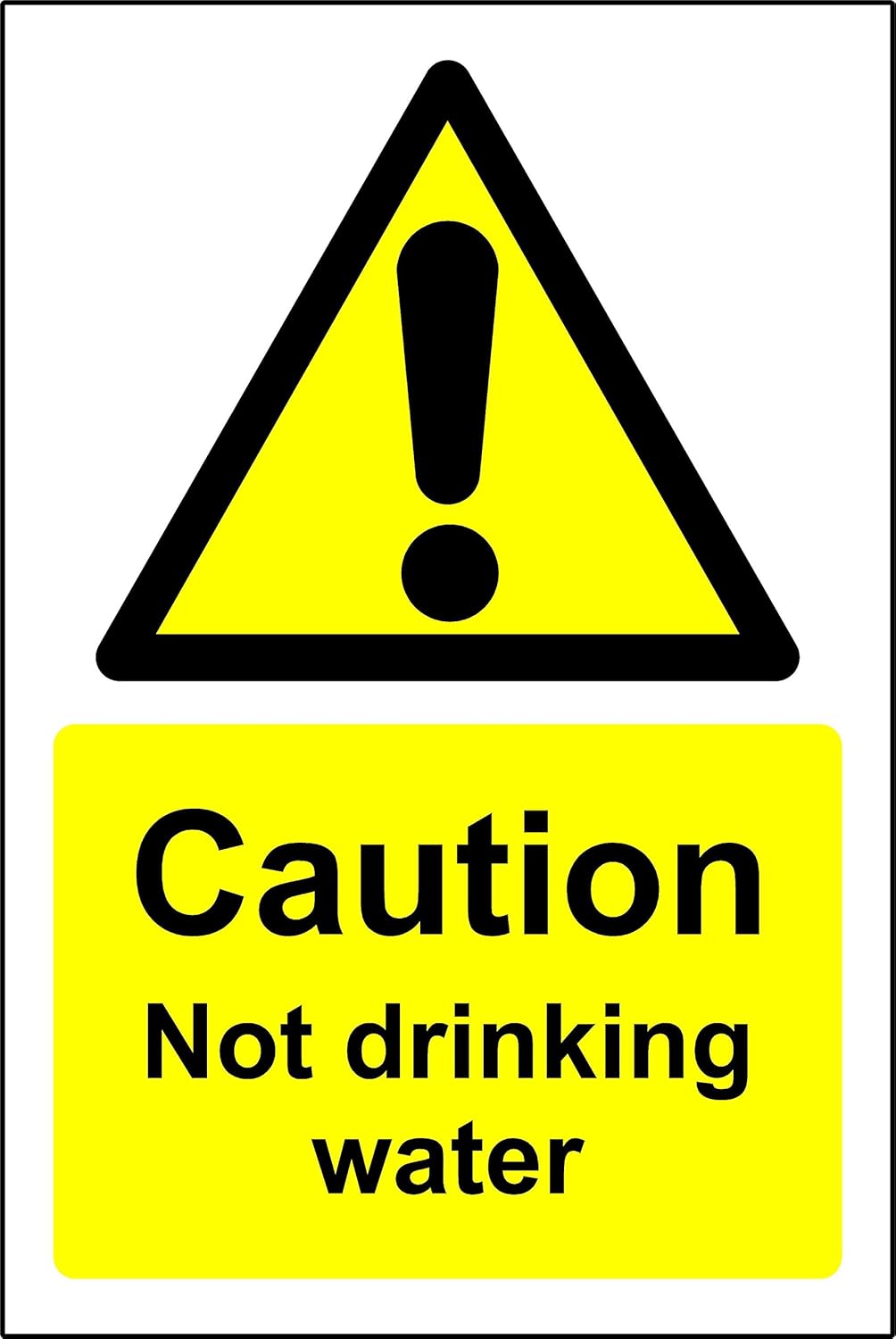 Warning sign caution not drinking water Safety sign - Self adhesive ...