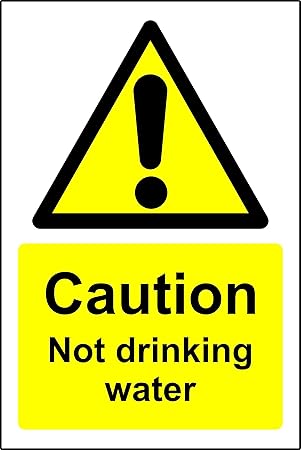 Warning sign caution not drinking water Safety sign - Self adhesive ...
