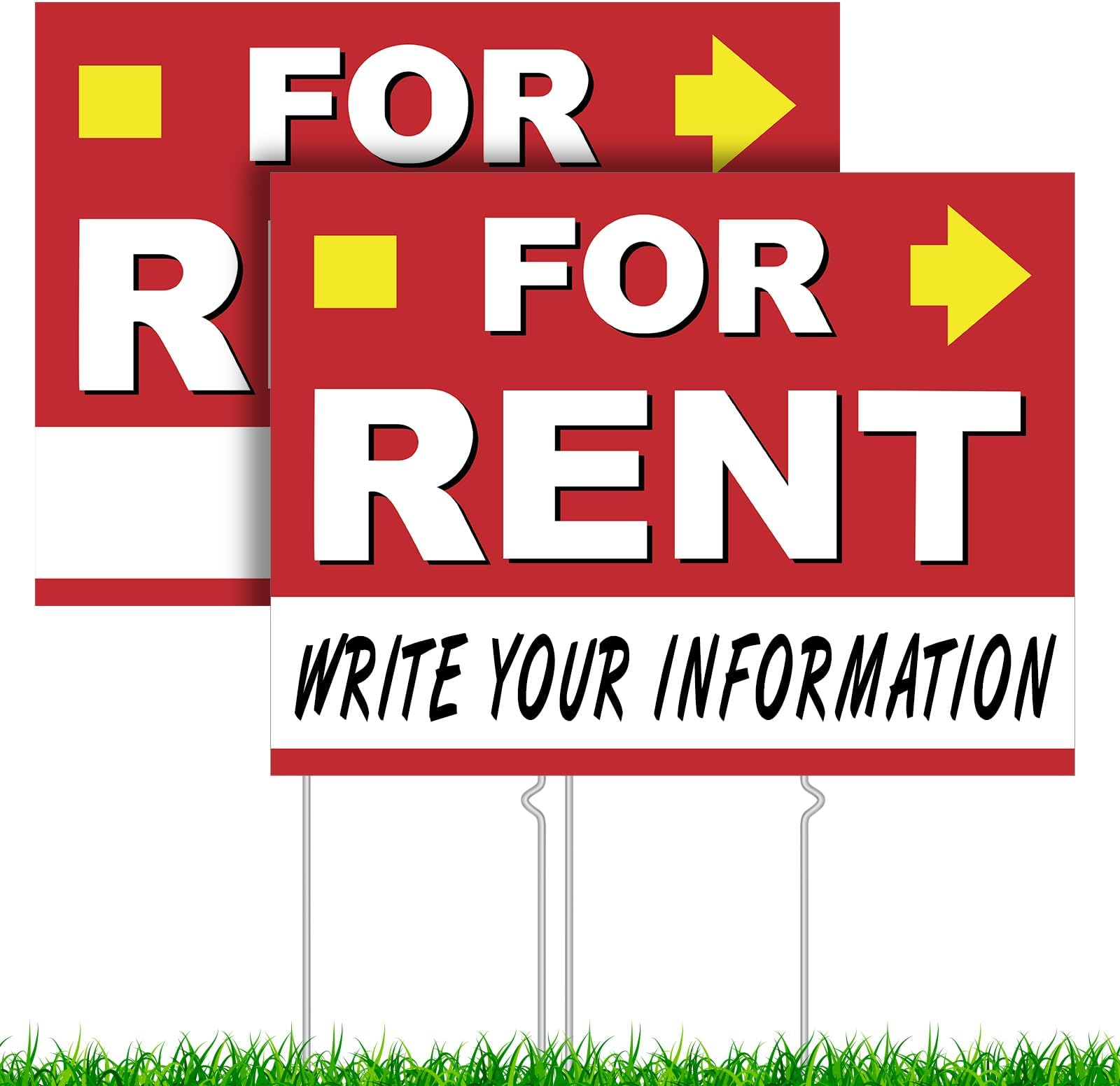 Amazon.com: For Rent Sign 2Pcs, IKAYAS Double-Sided 17" x 13" For Rent ...