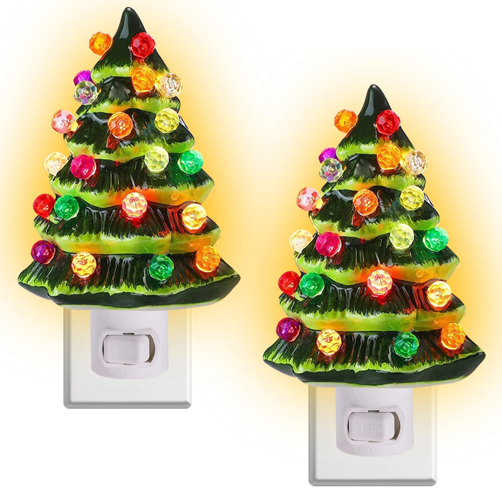 Christmas Tree Night Light Plug in, Retro Christmas Tree Nightlight ...