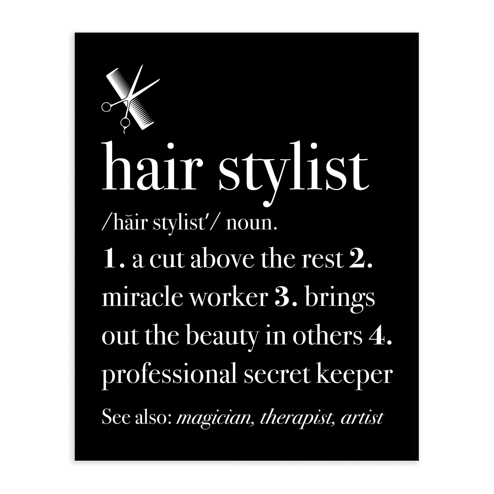 Amazon.com: Elanze Designs Hair Stylist Definition Black 8 x 10 Wood ...