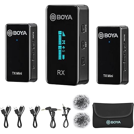 Amazon.com: BOYA Wireless Lavalier Microphone by-XM6 S2 Mini 2.4GHz ...