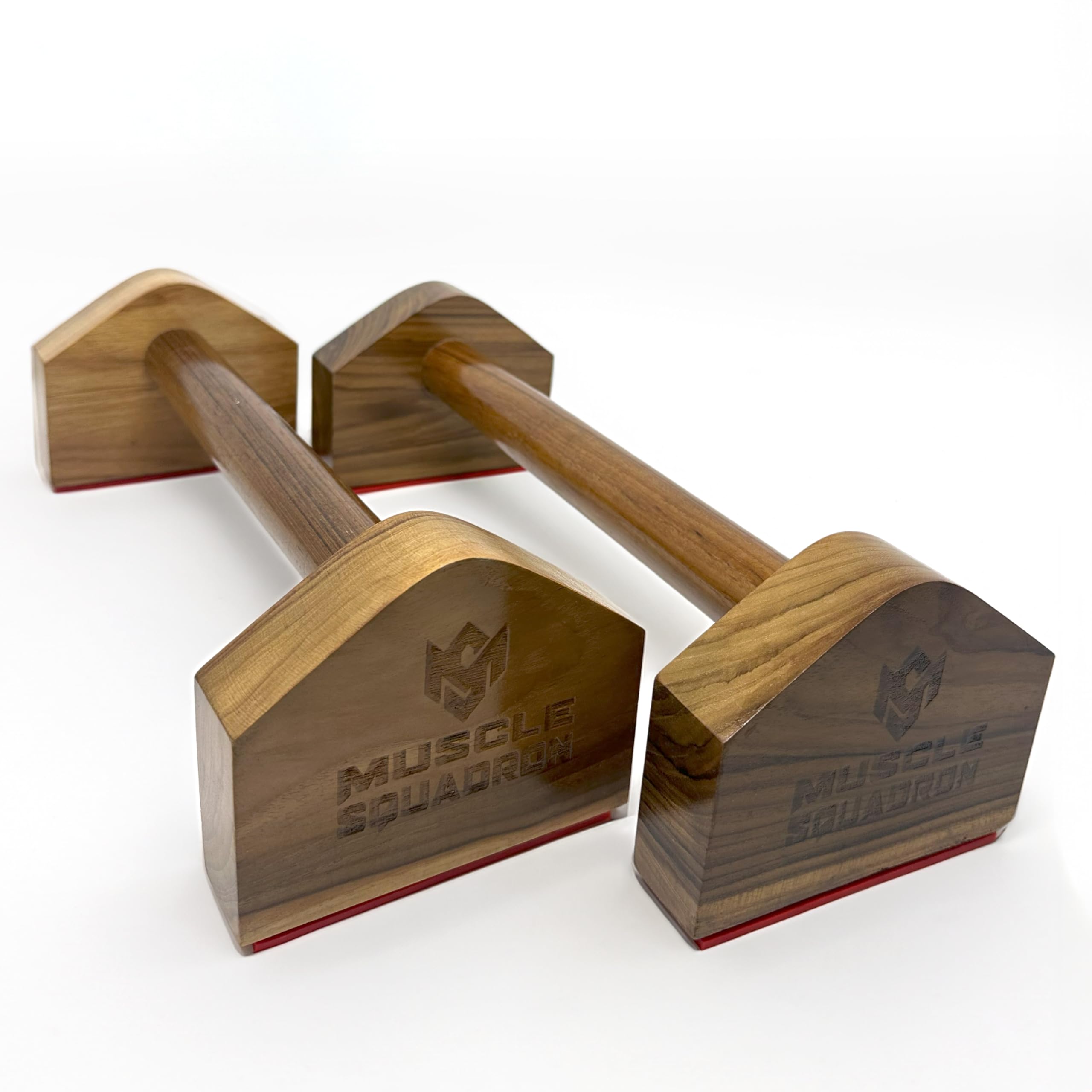 Muscle Squadron Premium Burma Teak Wood Parallettes With Silicone Grip ...