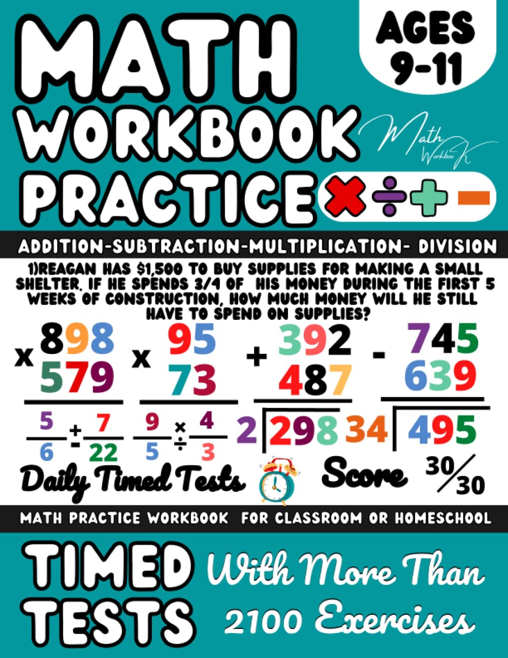 KS2 Maths Workbook Year 5, 6, Addition, Subtraction, Multiplication ...