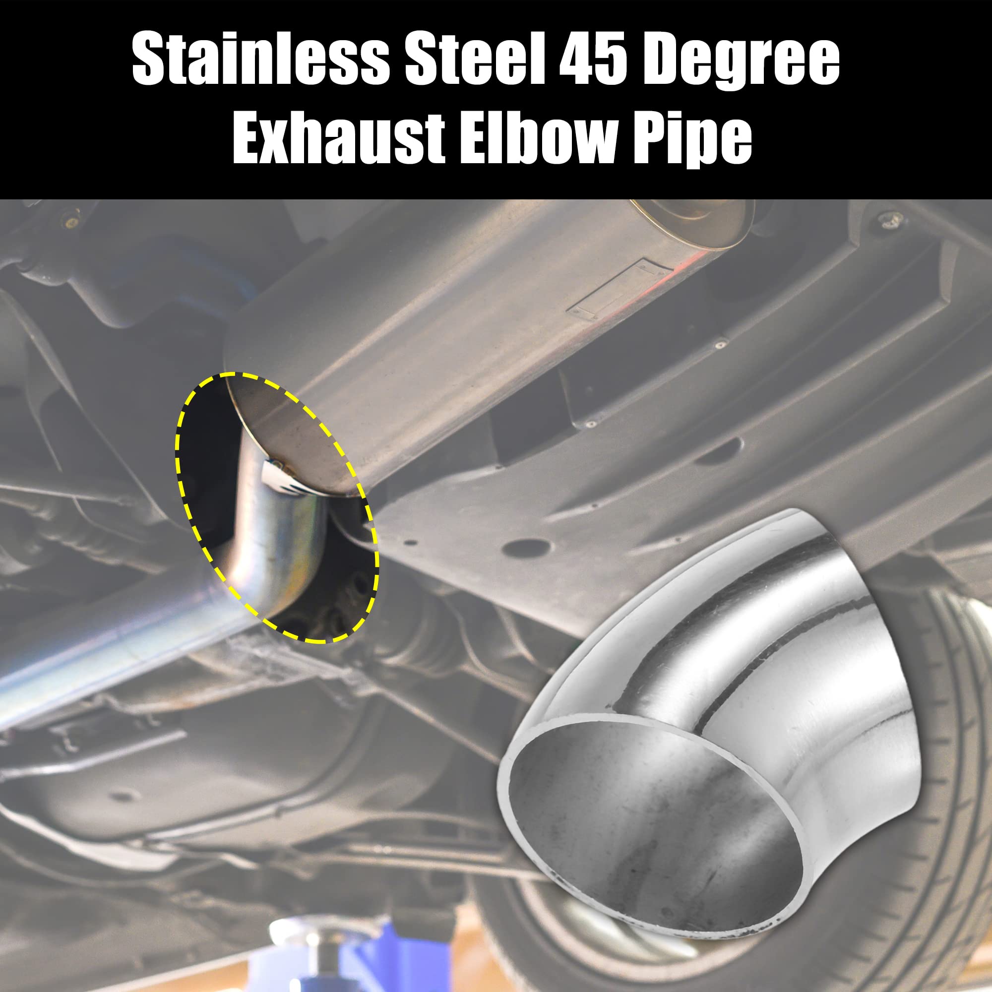 Snapklik.com : 4 Pcs OD 1.5 Inch 45 Degree SS304 Stainless Steel Bend ...