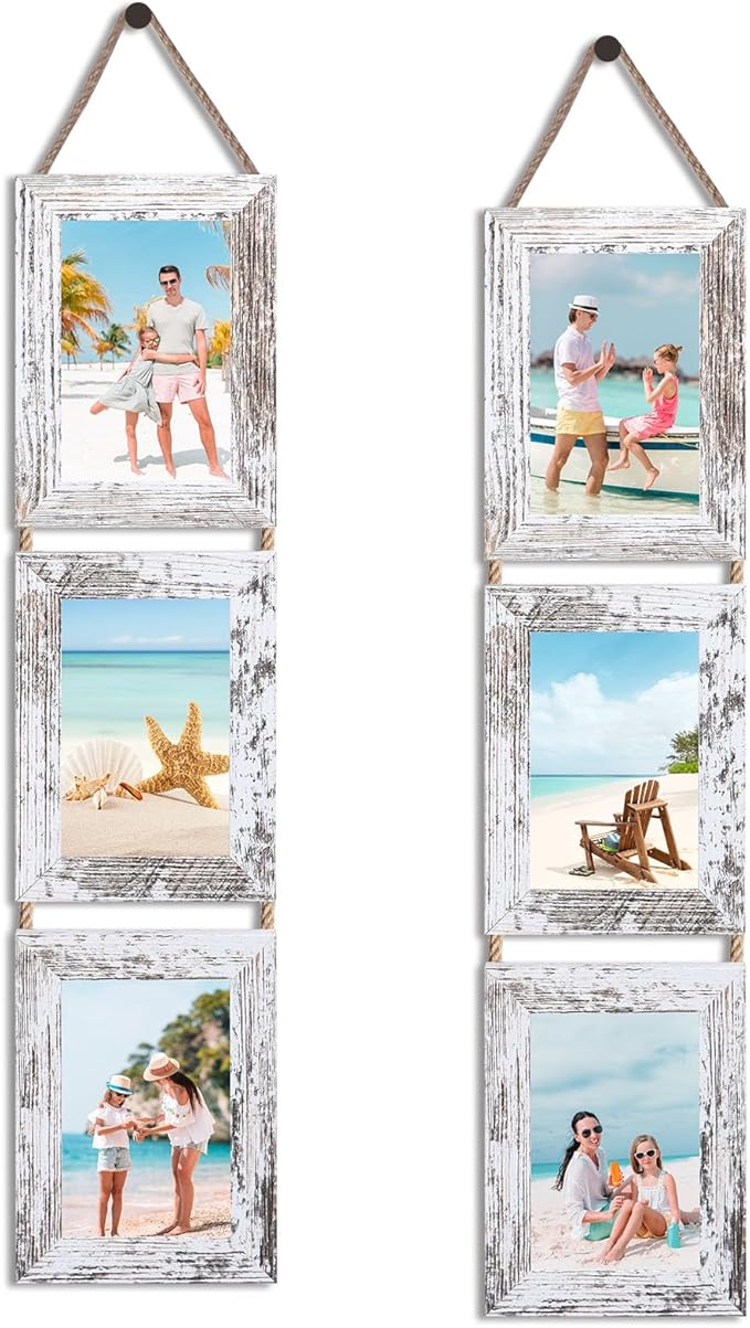 Amazon.com - QUTREY Collage Picture Frames 4x6, 6 Openings Hanging ...