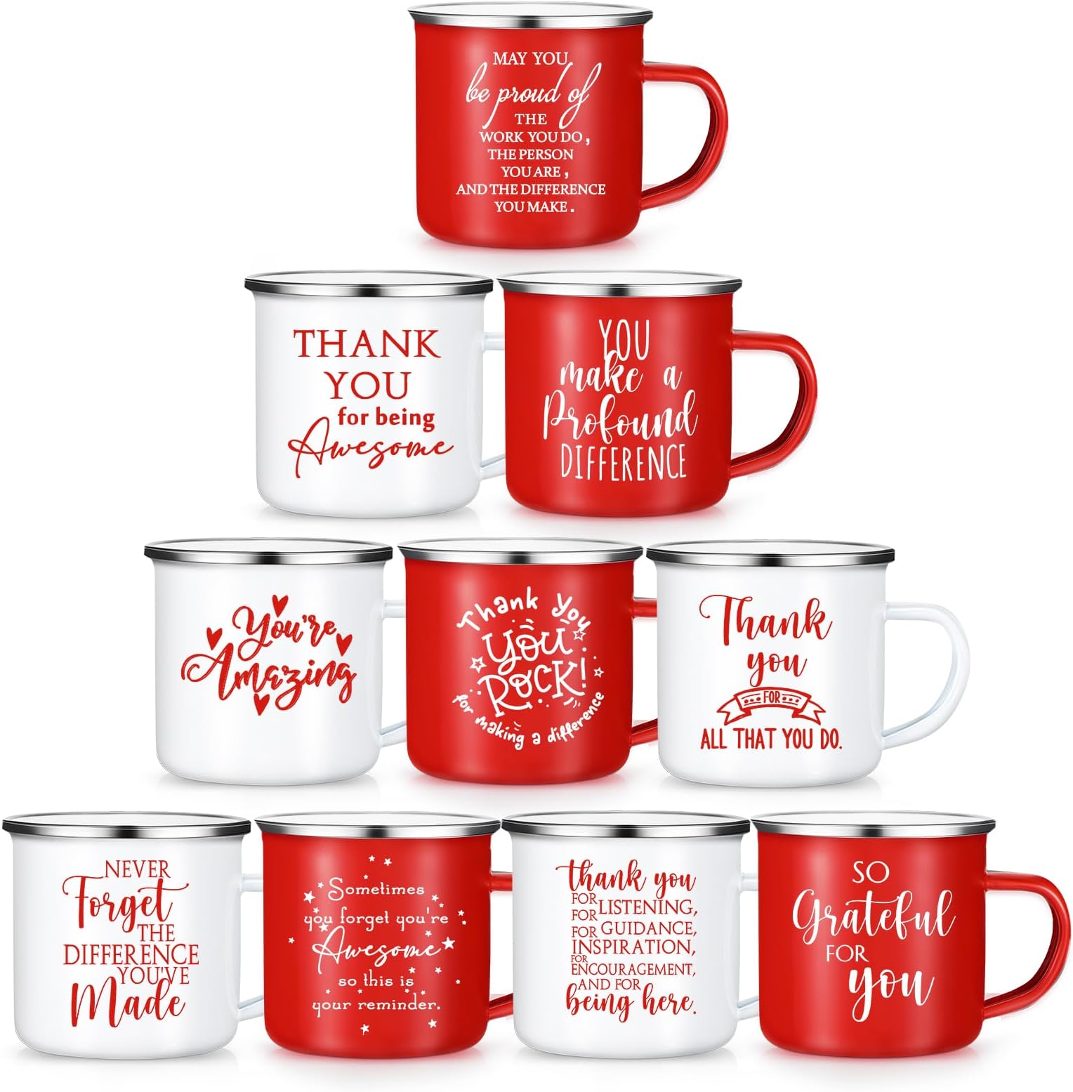 Amazon.com: Sieral Thank You Gifts 12 oz Enamel Mug with Handle ...