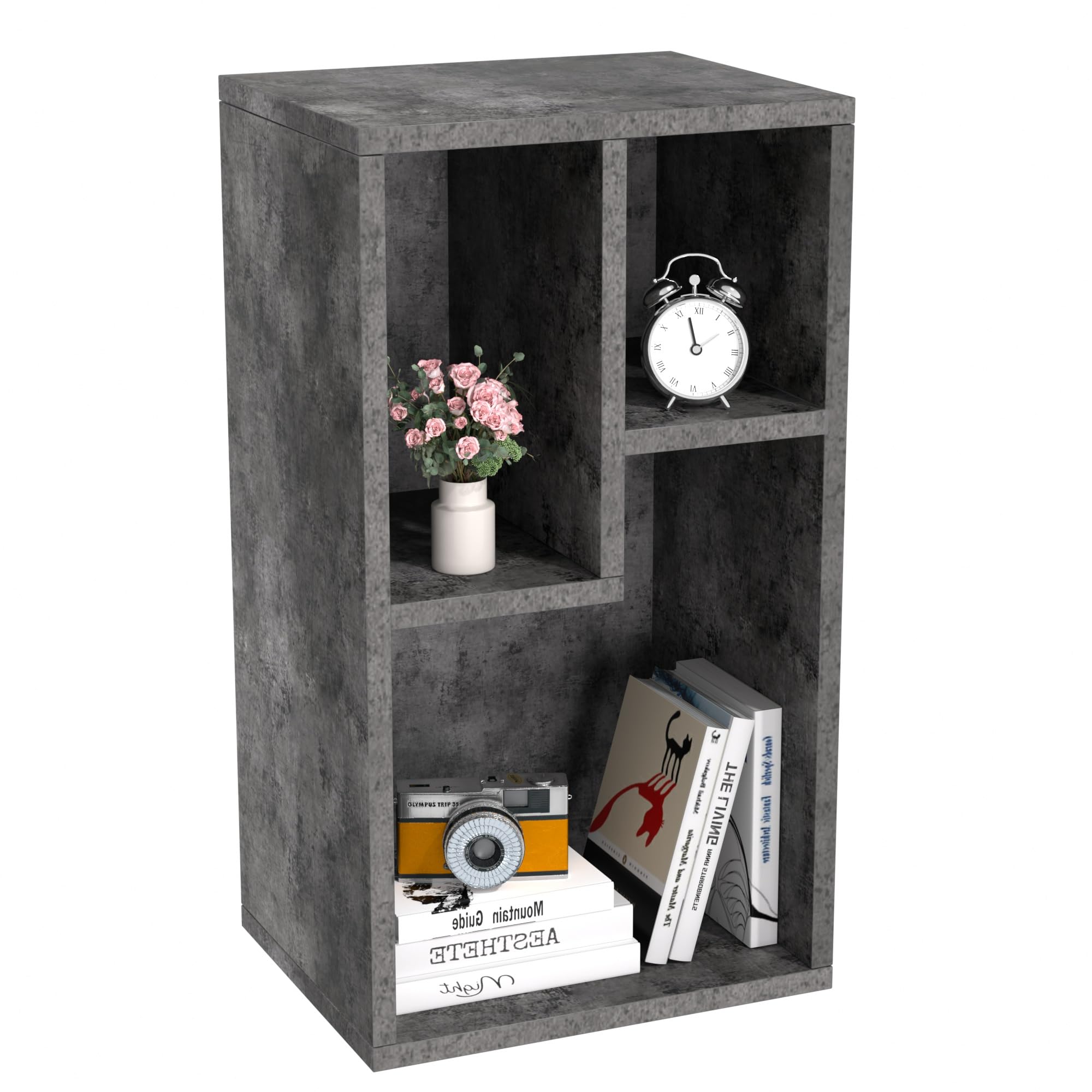 Amazon.com: VECELO Small Bookshelf, 3 Cube Shelf, Fits Tallest ...