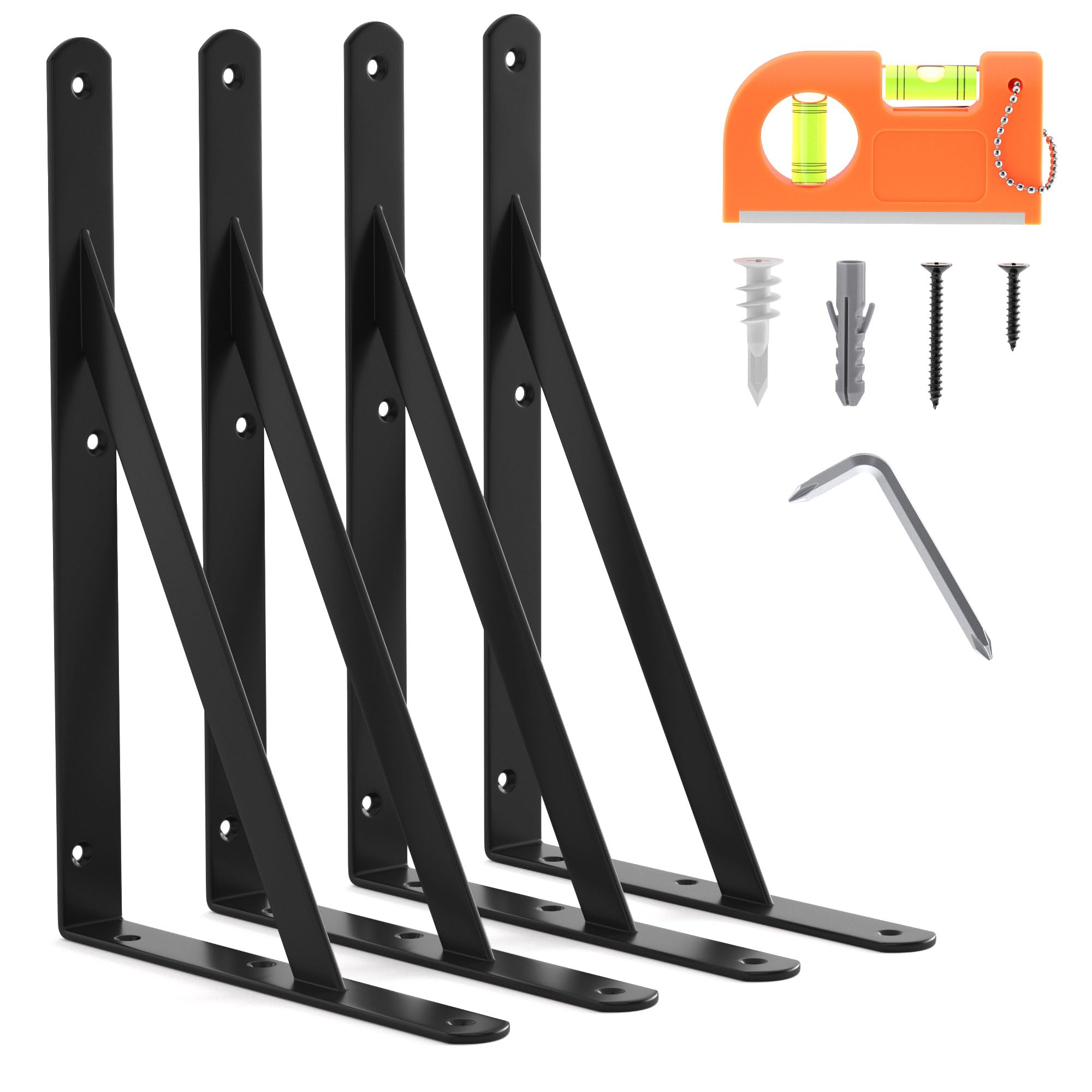 Snapklik.com : 12 Inch Shelf Brackets & Supports, Large Wall Brackets ...