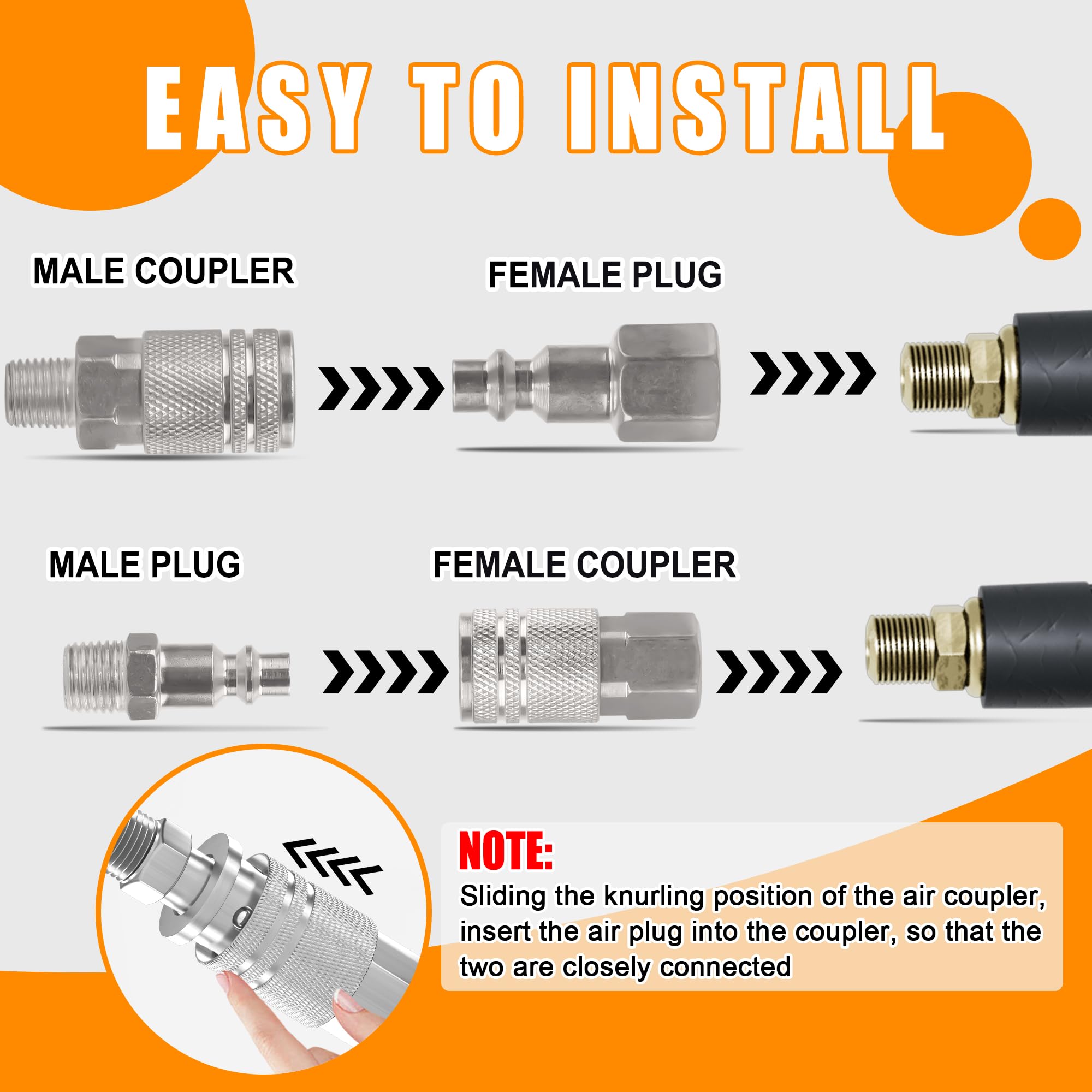 Snapklik.com : 67Pcs Air Coupler And Plug Kit,1/4 Inch NPT Air Tool Fittings Set, Quick Connect ...