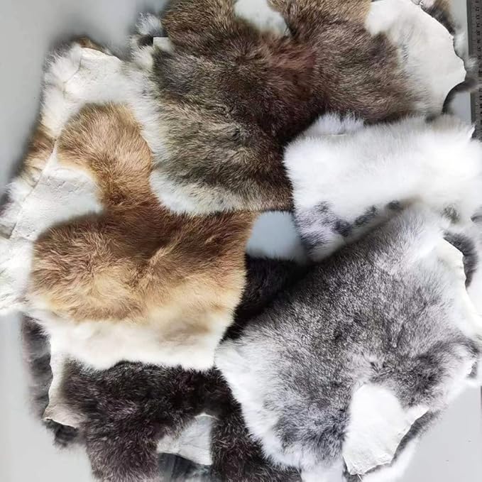 Amazon.com: Assorted Bulk Grade Natural Rabbit Pelt with Fur (10" by 14 ...