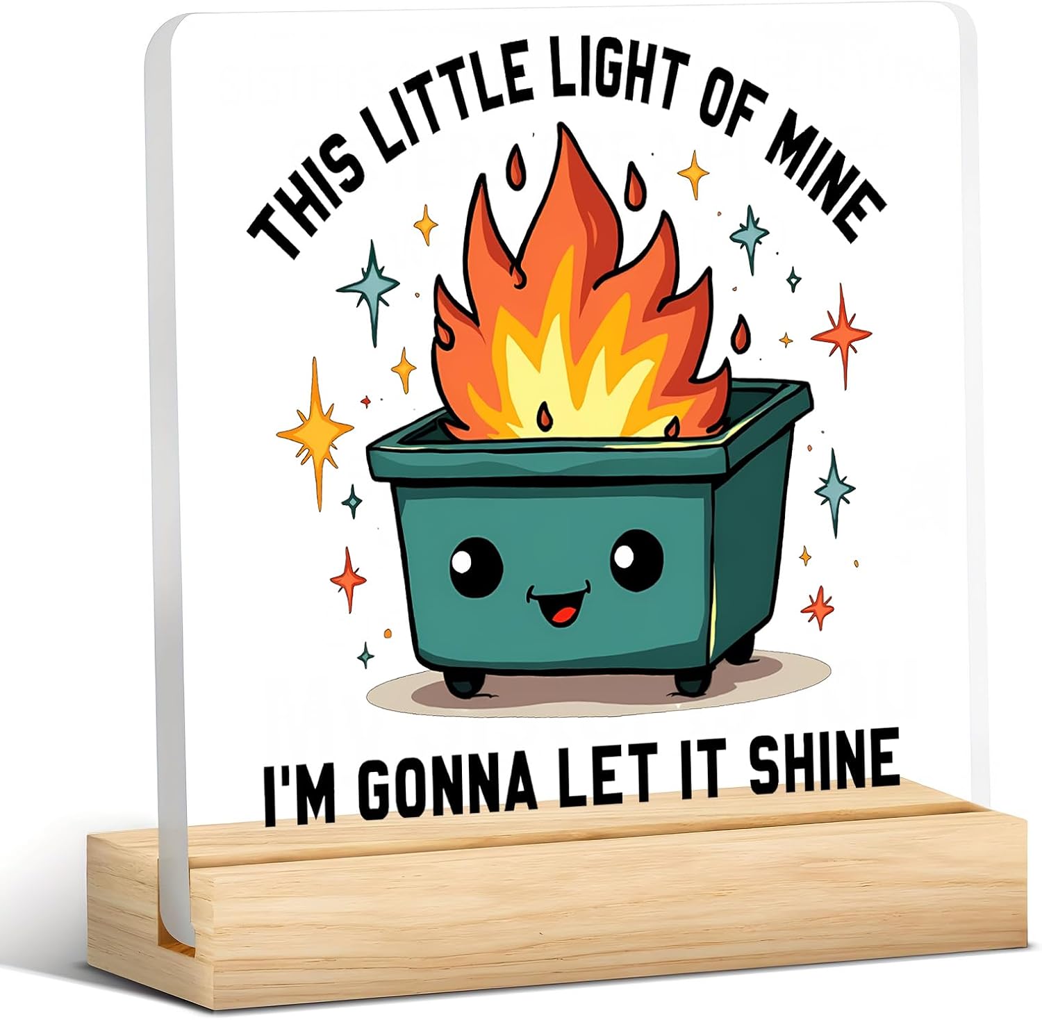 Amazon.com: Dumpster Fire Clear Desk Decorative Sign - Funny Office ...
