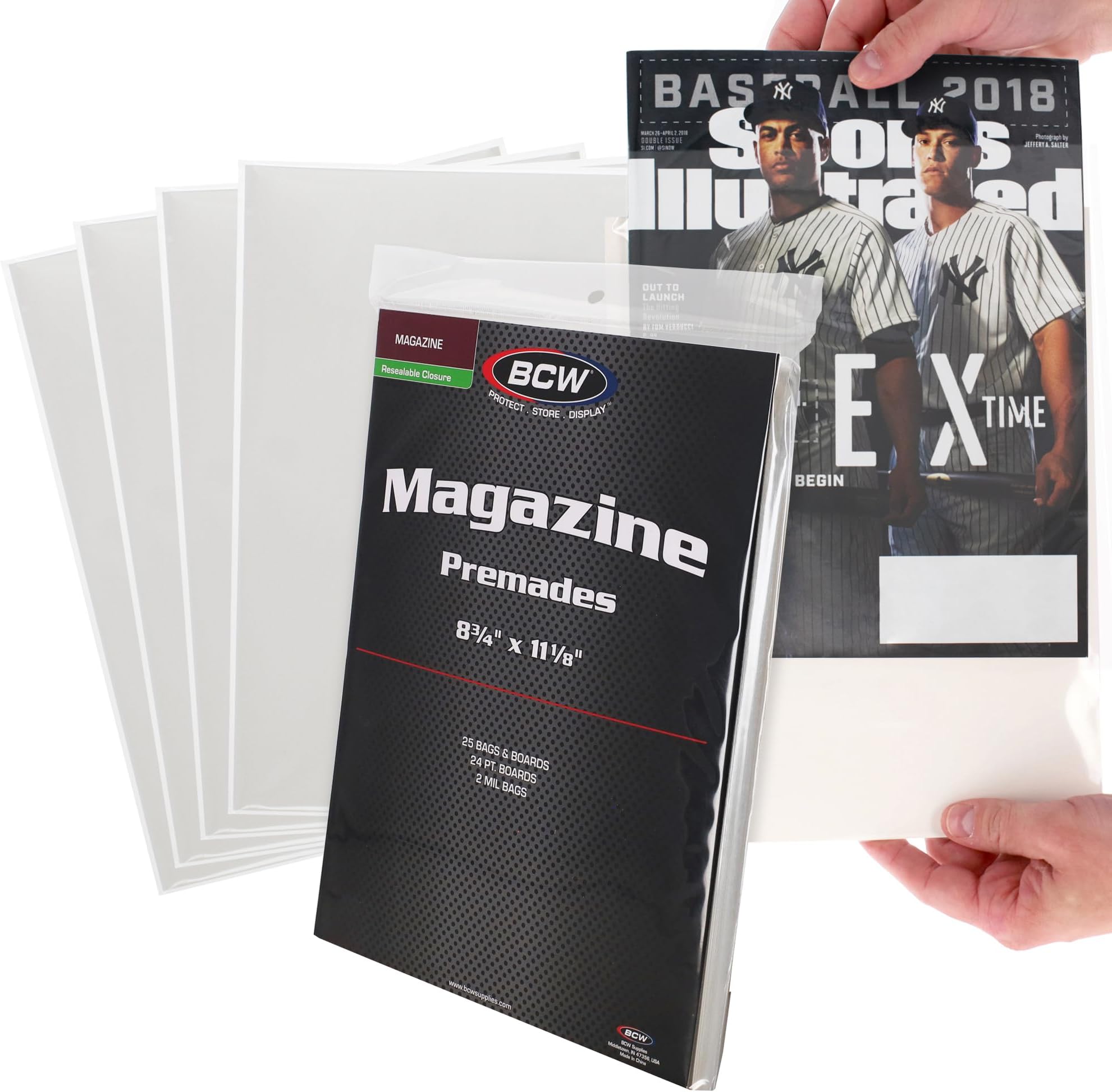 Amazon.com : BCW Magazine Premade Resealable Bags and Boards | Standard ...