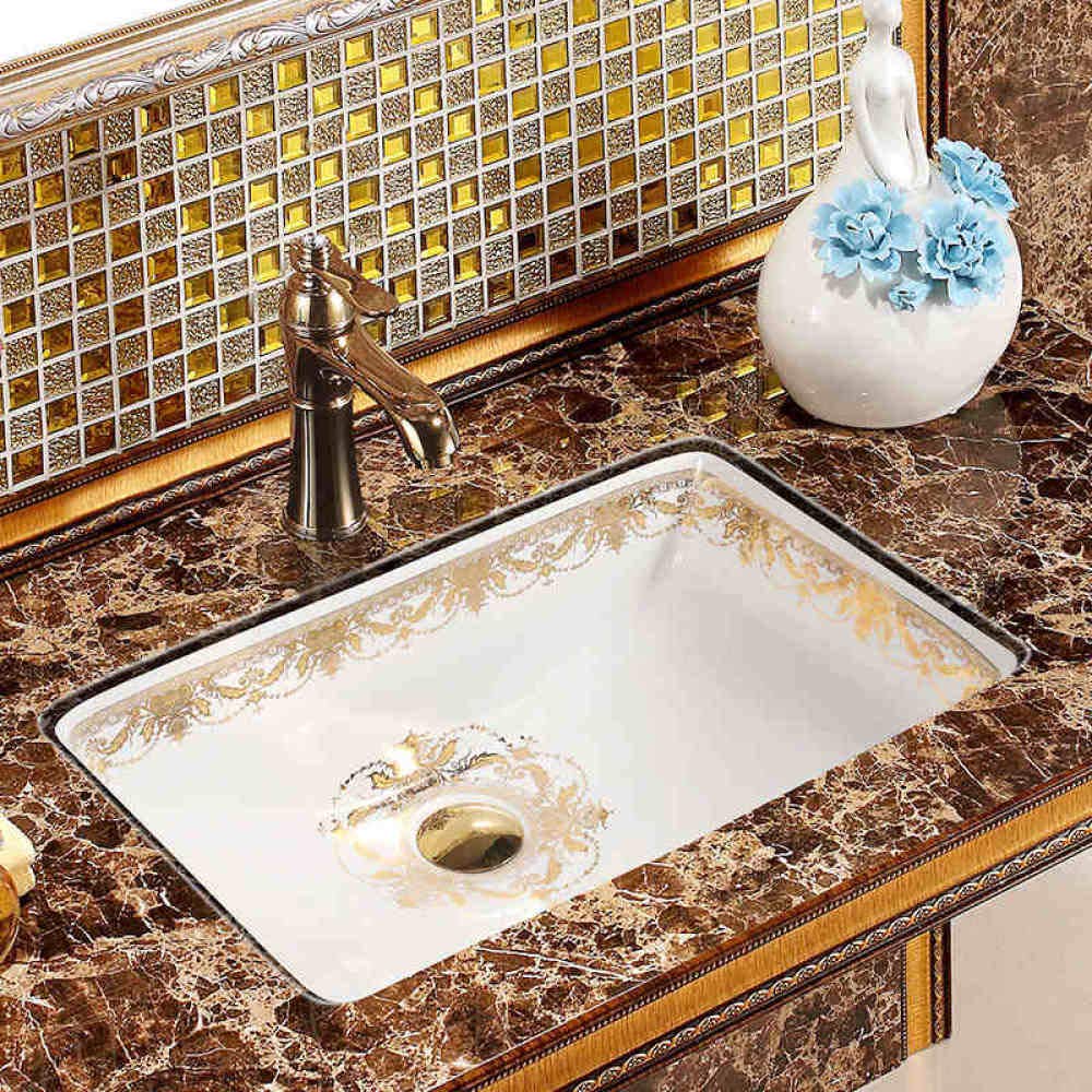 Countertop Basin Rectangular Art Ceramic Art Countertop Handmade Under ...