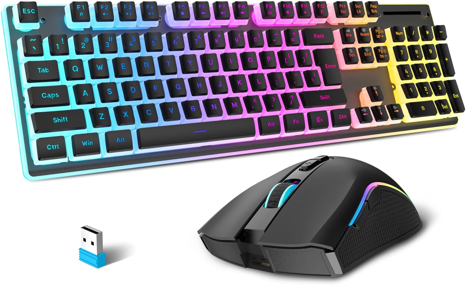 Amazon.com: Wireless Gaming Keyboard and Mouse Combo,Translucent ...