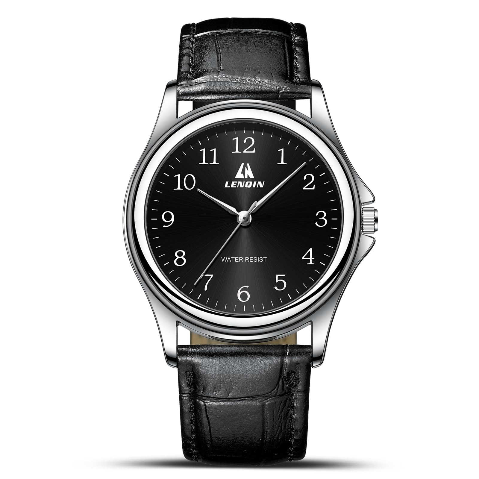 LN LENQIN Mens Watches Analog Quartz Watches with Leather Straps 30M ...