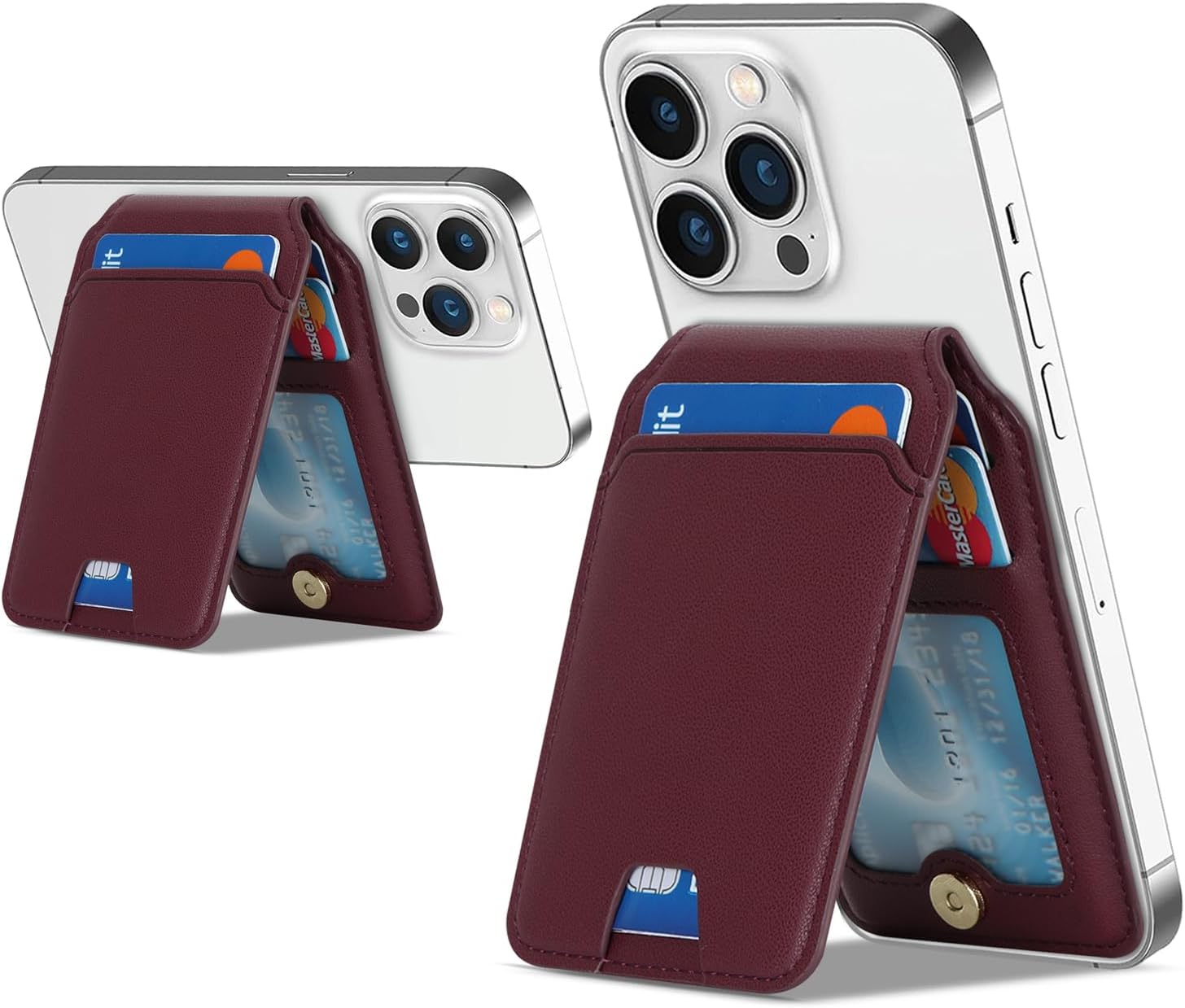 Amazon.com: Cavor Magsafe Wallet, Cow Stripe Leather, Magnetic Phone ...