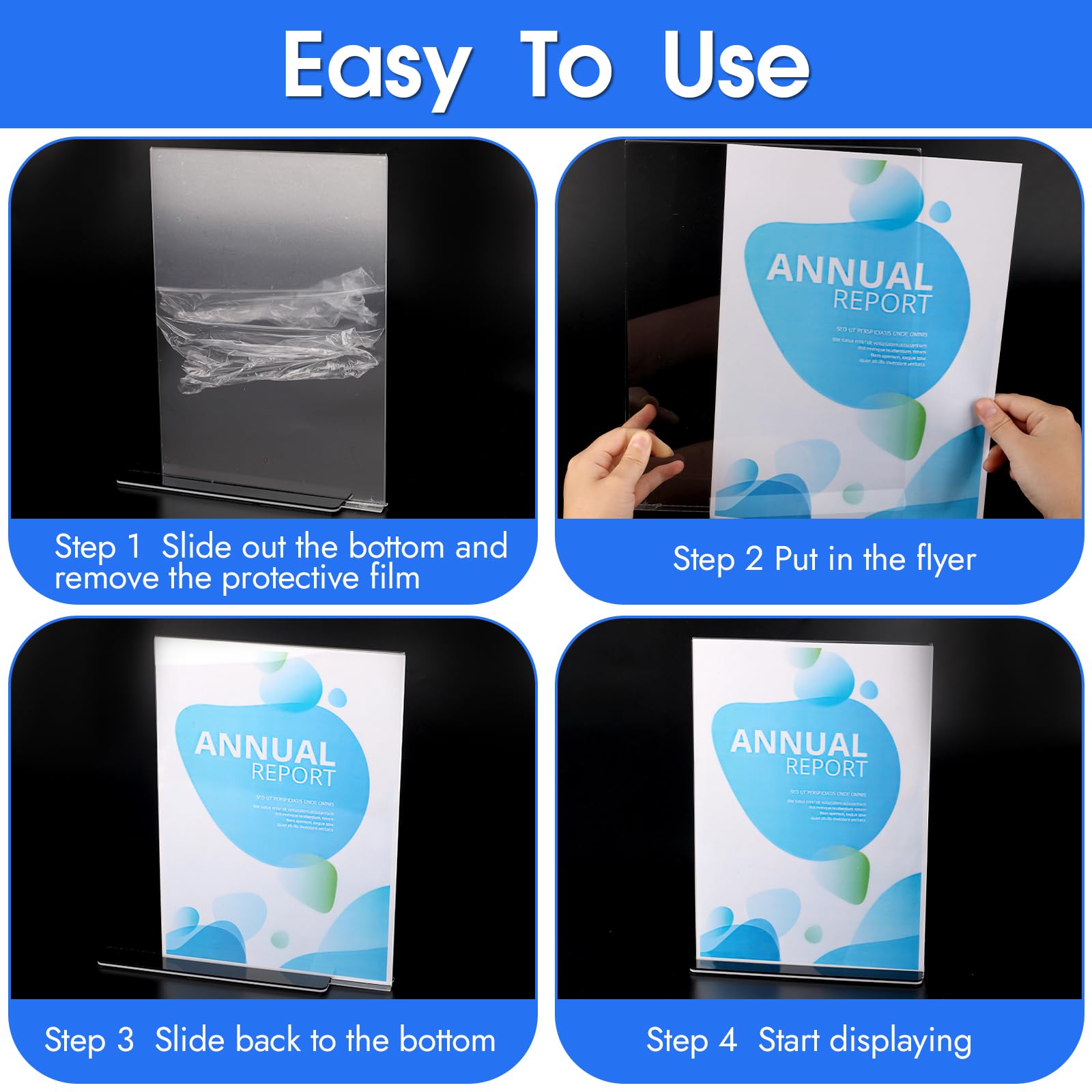 Snapklik.com : Acrylic Sign Holder 8.5 X 11 3 Pack Clear Display ...