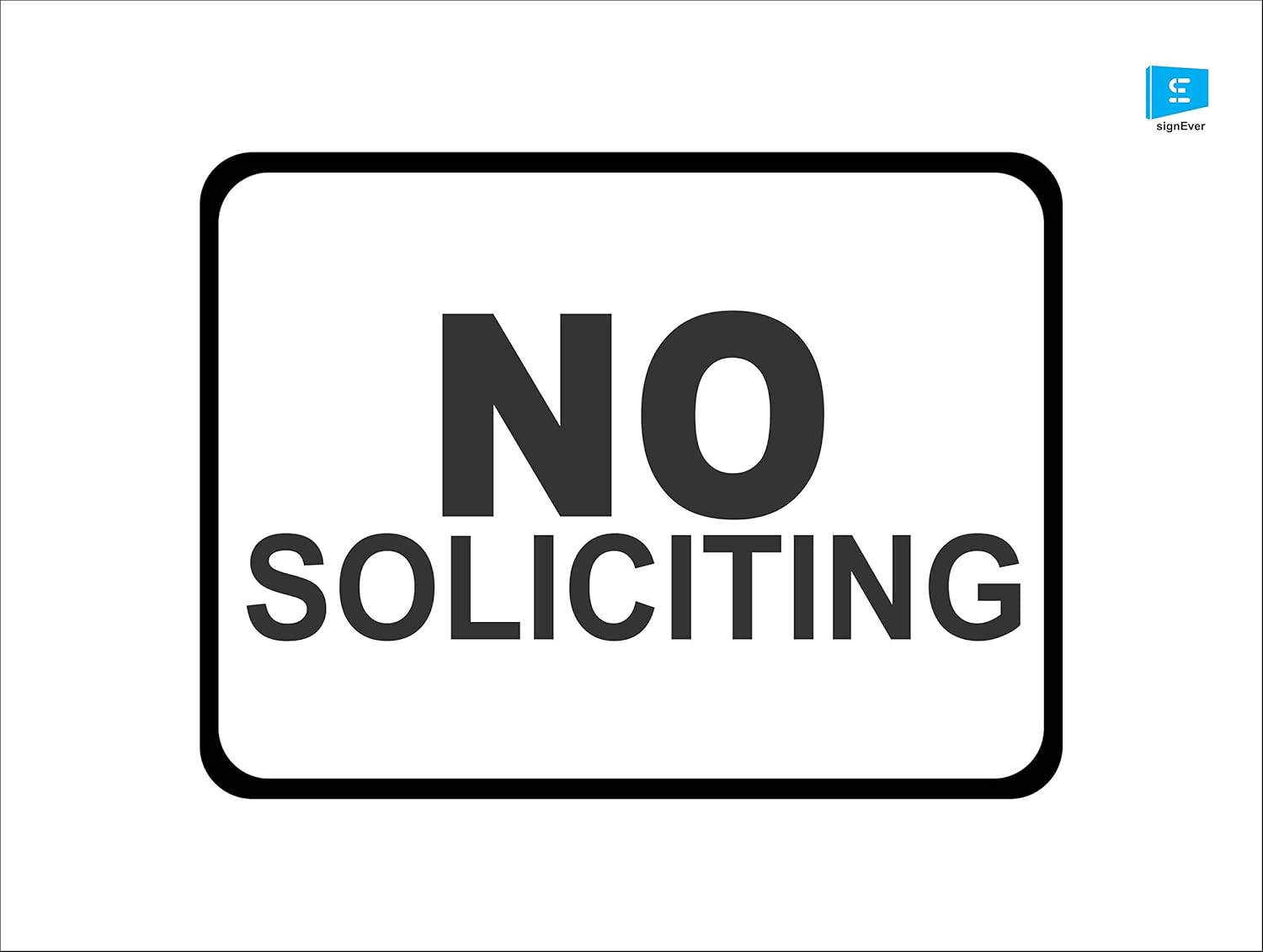SIGN EVER No Solicting Warning Sign Warning For Office Home Black ...