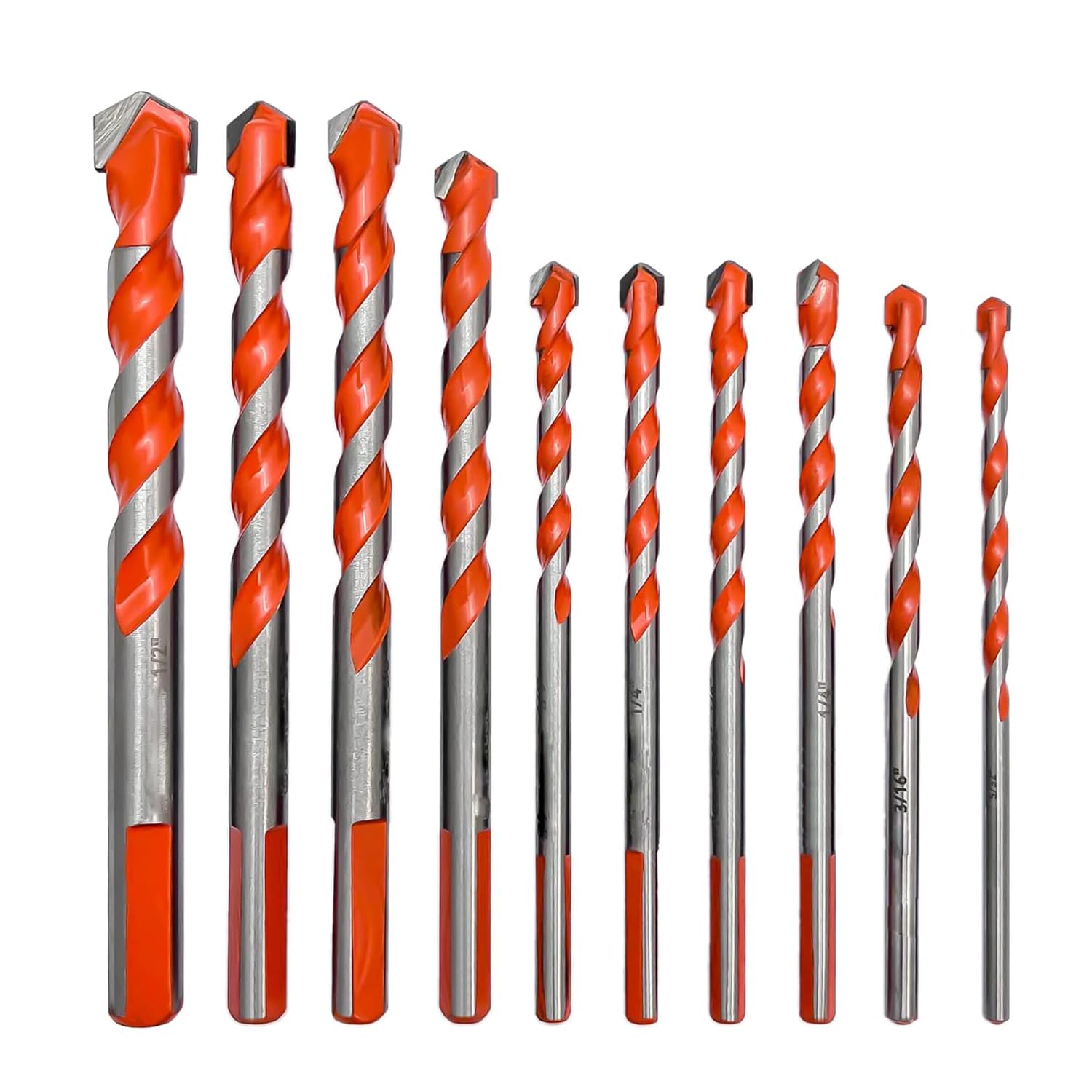 10 Pcs Masonry Drill Bits Set for Tile, FUNCYboo Orange Ultimate Drill ...